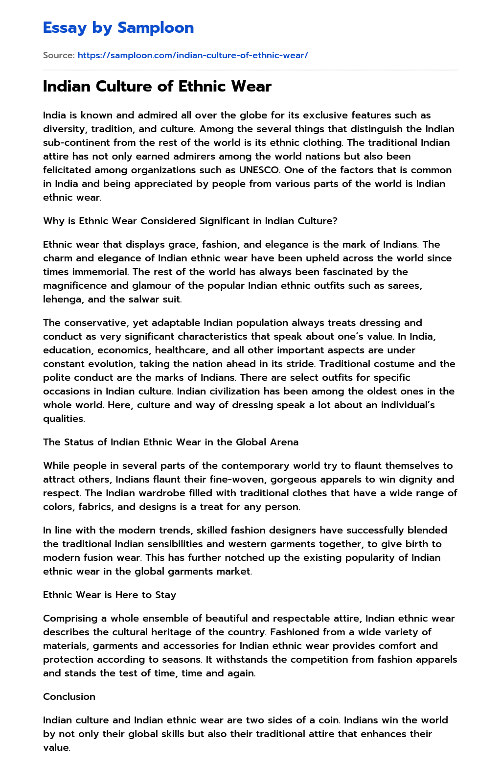 Indian Culture Of Ethnic Wear Free Essay Sample On Samploon Indian Culture Of Ethnic Wear Free Essay Sample On Samploon
