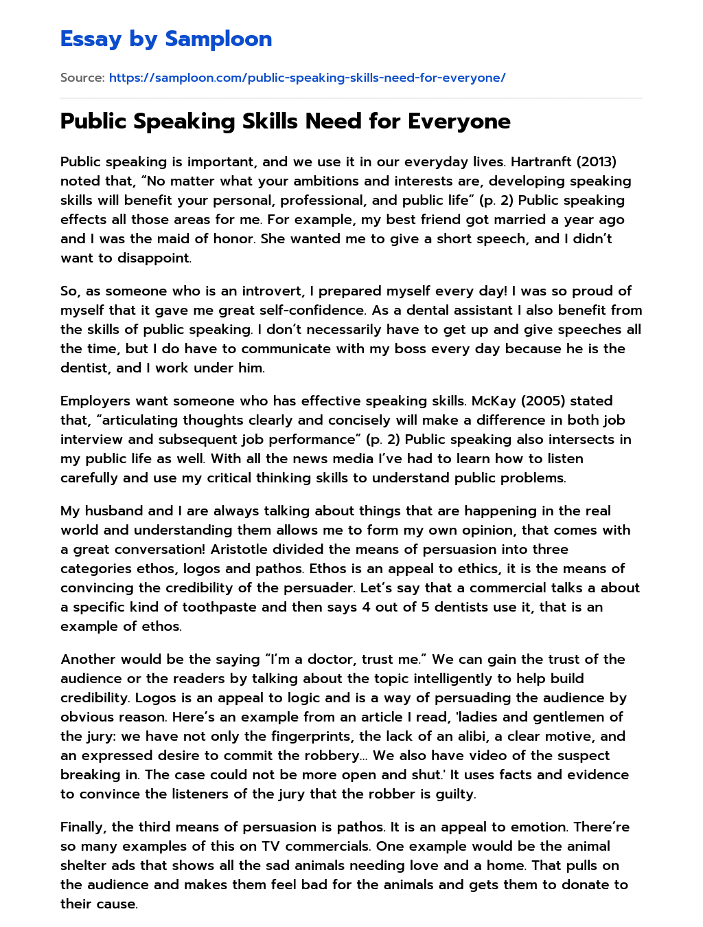  Public Speaking Skills Need For Everyone Free Essay Sample On