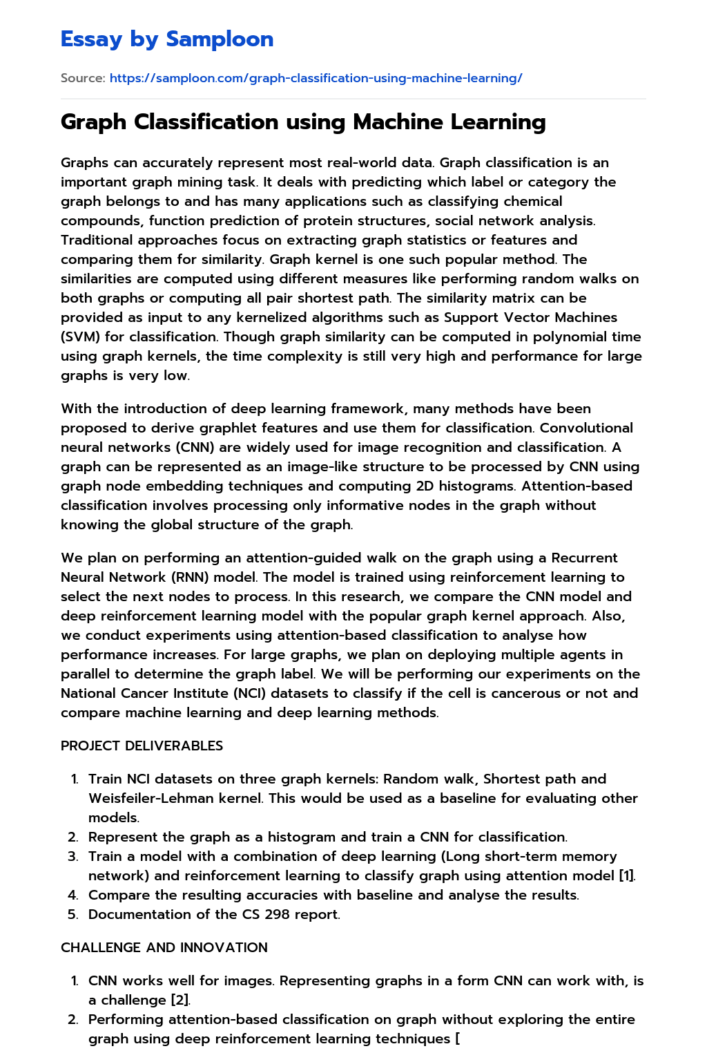 Graph Classification Using Machine Learning Free Essay Sample On Graph Classification Using Machine Learning Free Essay Sample On